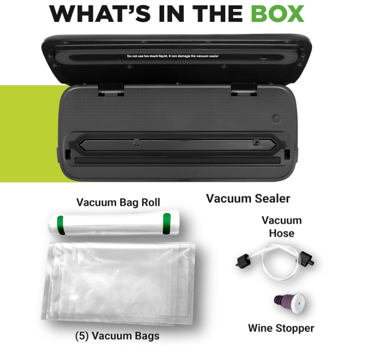 DNS NutriChef Food Vacuum Sealer Machine - Automatic Dry & Moist Foods ...