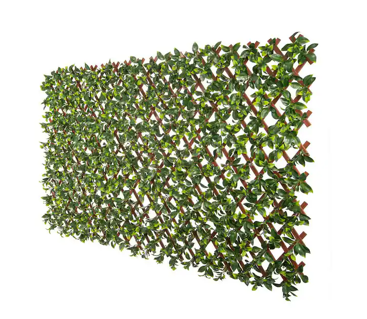 Expandable Pvc Trellis Hedges 36 in. X 72 in. Gardenia Artificial Leaf ...