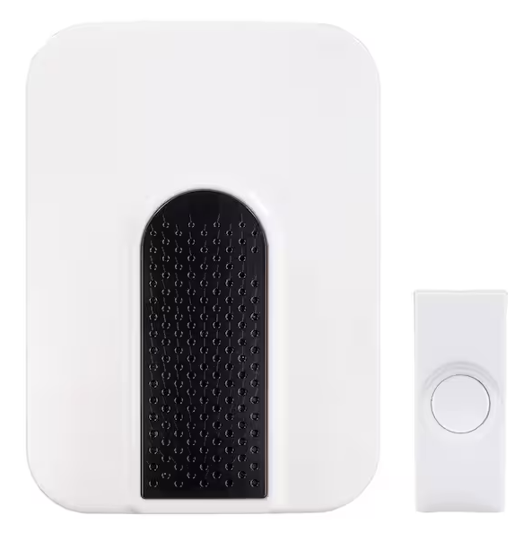 Hampton Bay Wireless Battery Operated Doorbell Kit with Wireless Push ...